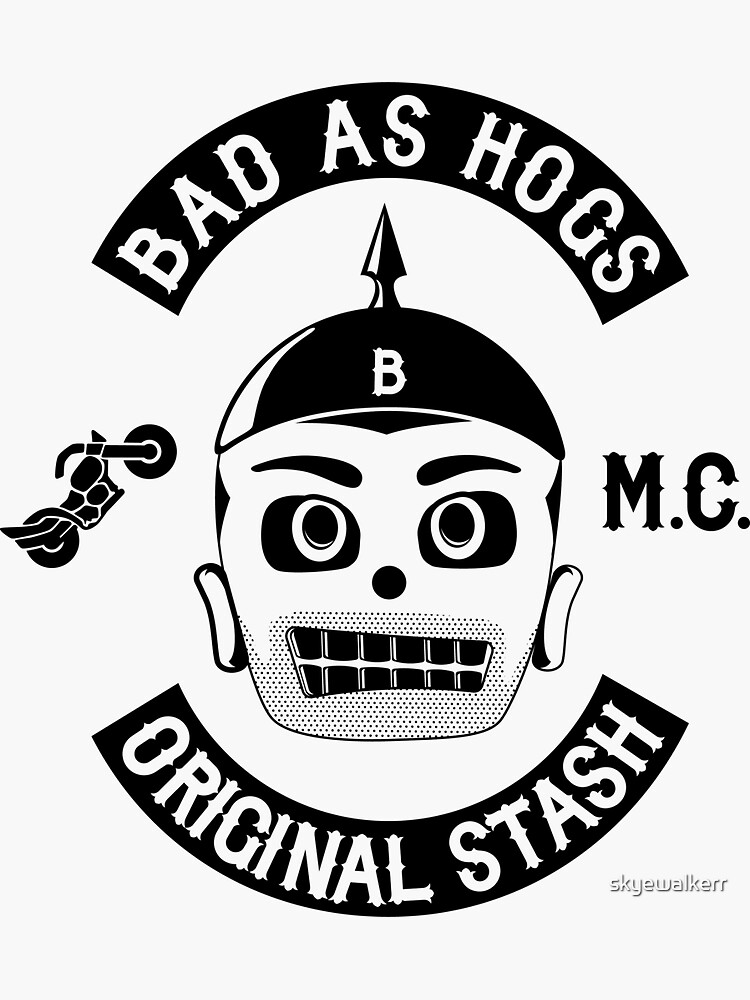 "Bad As Hogs MC" Sticker by skyewalkerr | Redbubble