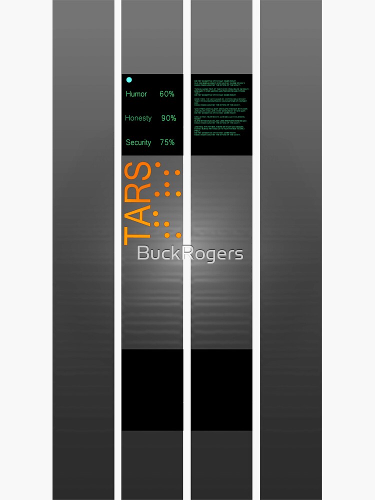 "TARS" Sticker for Sale by BuckRogers | Redbubble