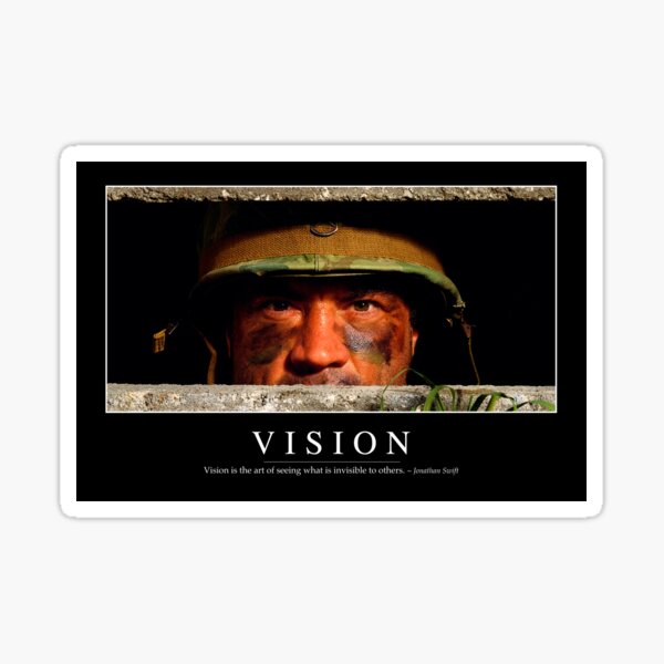 "Vision: Inspirational Quote and Motivational Poster" Sticker for Sale ...