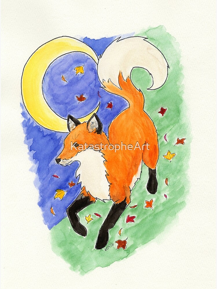 "Fox and Moon" Art Print by KatastropheArt | Redbubble