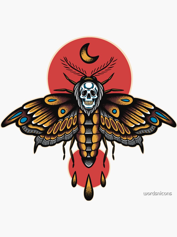 "Death Moth" Sticker for Sale by wordsnicons | Redbubble