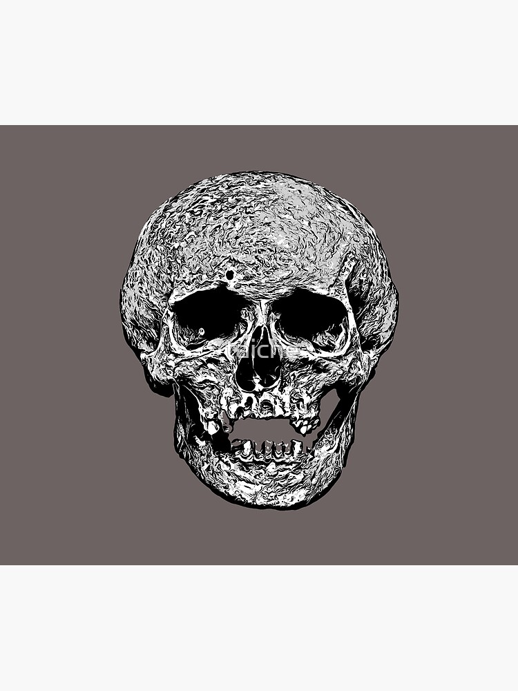 "Vile Grungy Skull Art Illustration In Black and White" Throw Blanket ...