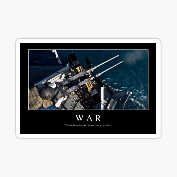 "War: Inspirational Quote and Motivational Poster" Sticker by ...