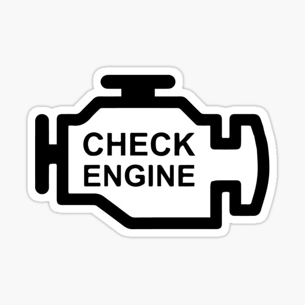 "Check Engine Sticker" Sticker for Sale by Sarged | Redbubble