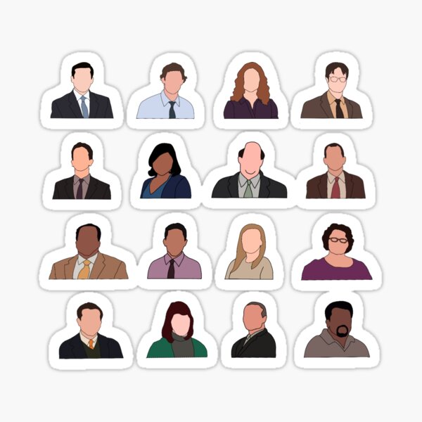 "The Office Cast" Sticker for Sale by triovisuals | Redbubble