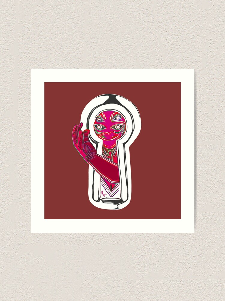"Alien reaching through keyhole negative " Art Print by bdub78 | Redbubble
