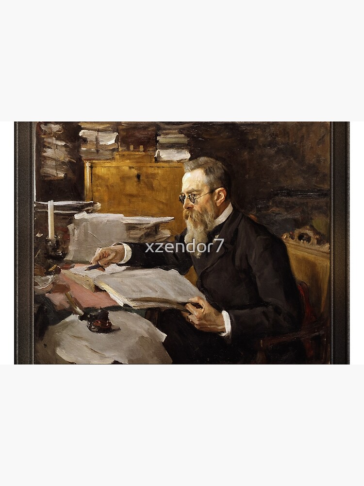 "Portrait of Nikolai Rimsky-Korsakov by Valentin Serov" Bath Mat by ...