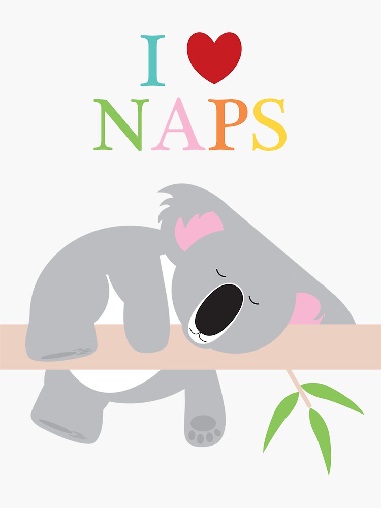 "I heart naps koala" Sticker for Sale by creativemonsoon | Redbubble