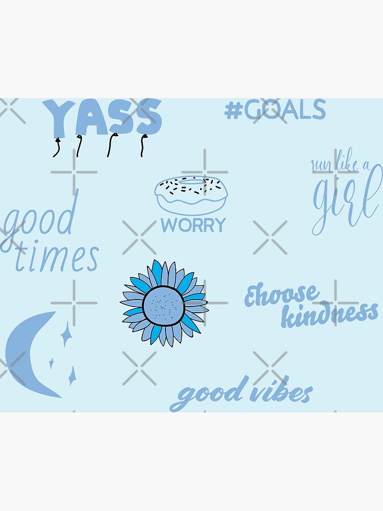 "Cute Light Blue Sticker Pack - collection of hand drawn images and ...