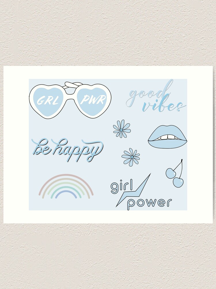"Light Blue Sticker Pack - collection of hand drawn images and text for ...