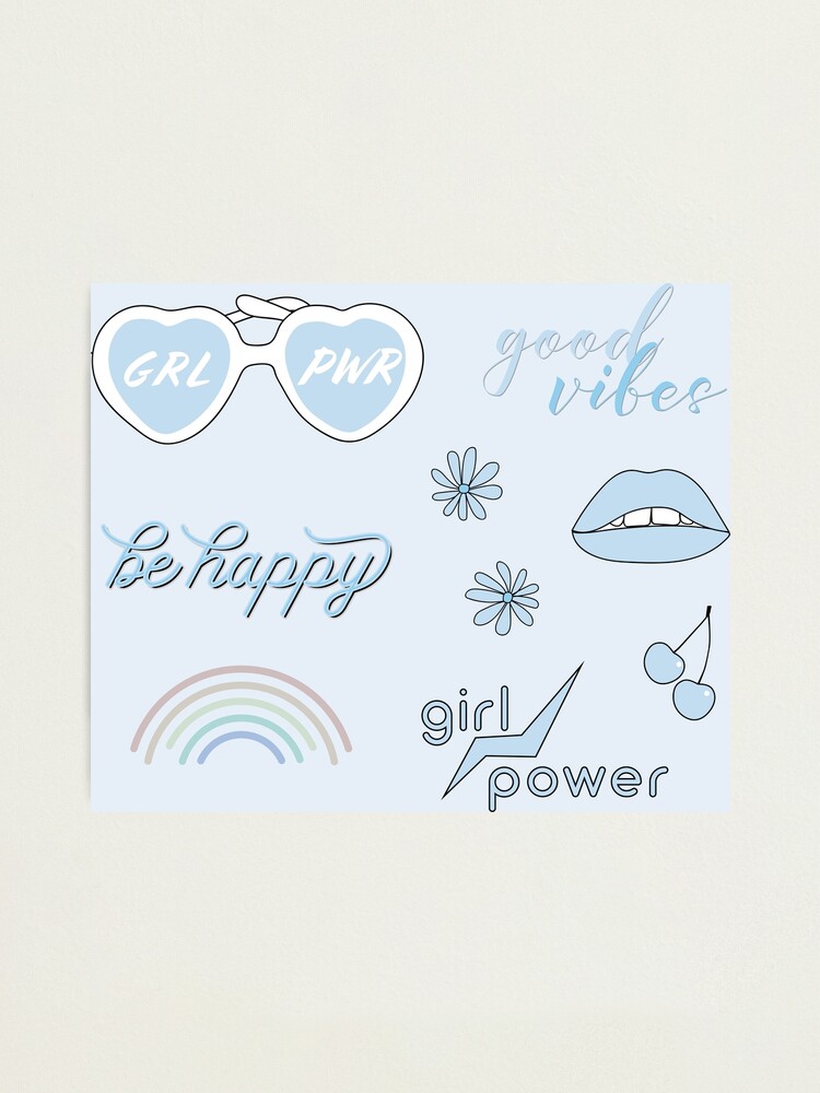 "Light Blue Sticker Pack - collection of hand drawn images and text for ...