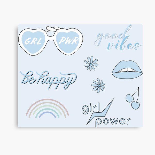 "Light Blue Sticker Pack - collection of hand drawn images and text for ...