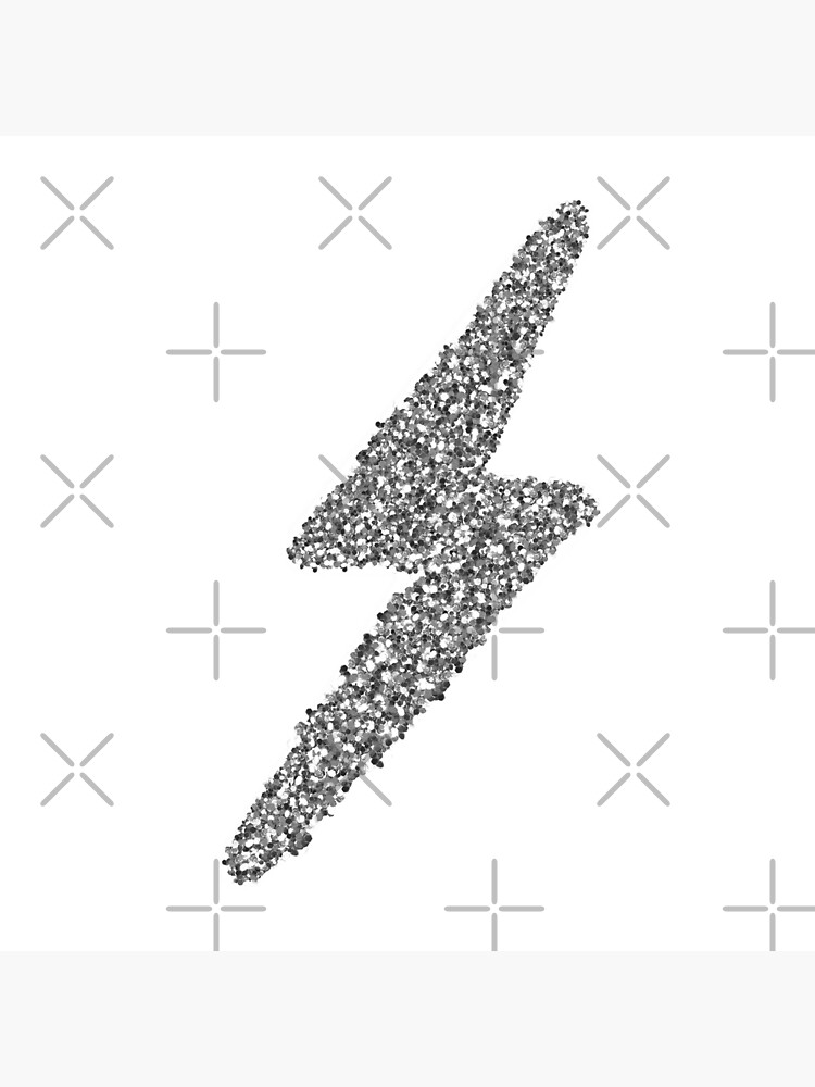 "Silver Glitter Lightning Bolt" Poster by Redbubbleuser16 | Redbubble
