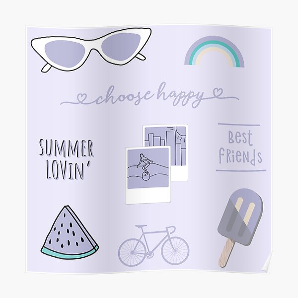 "Light Purple Sticker Pack" Poster for Sale by The-Goods | Redbubble
