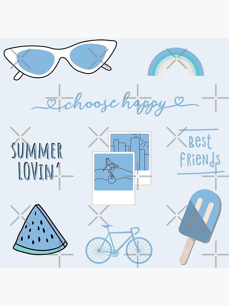 "Light Blue Sticker Pack" Poster for Sale by The-Goods | Redbubble