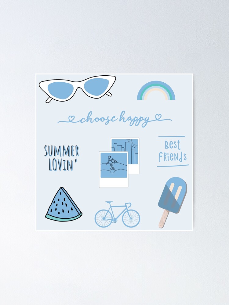 "Light Blue Sticker Pack" Poster for Sale by The-Goods | Redbubble
