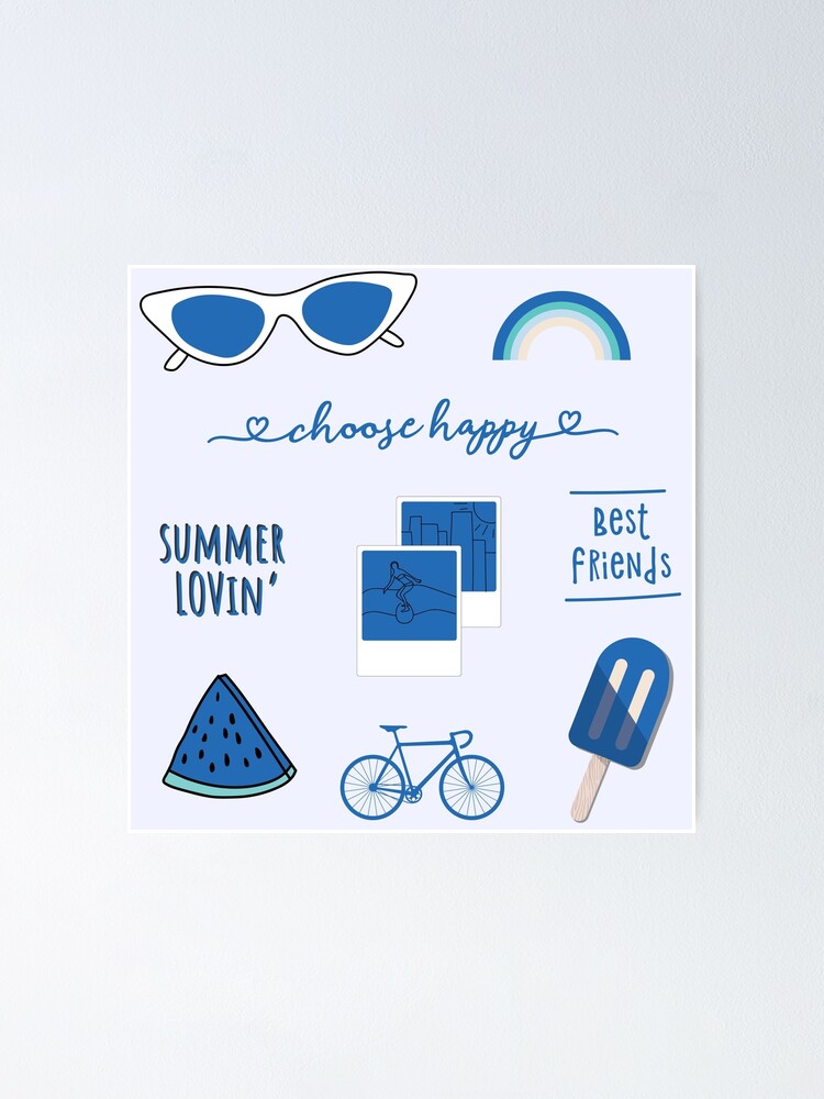 "Blue Sticker Pack" Poster by The-Goods | Redbubble