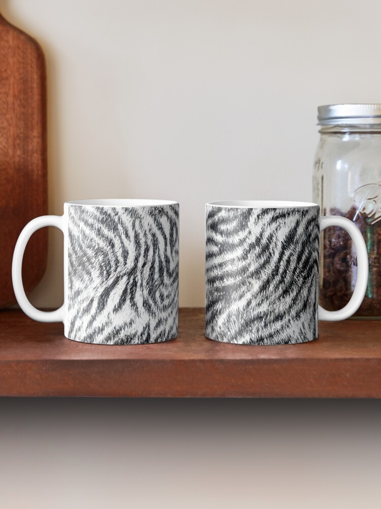 "White Bengal Tiger Fur Wildlife Print Pattern" Coffee Mug for Sale by ...
