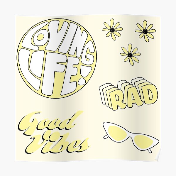 "Light Yellow Sticker Pack - mellow and inspirational!" Poster by The ...
