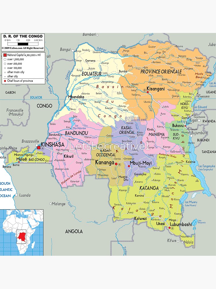 "Dr Congo Map" Sticker for Sale by Letsbecreative1 | Redbubble