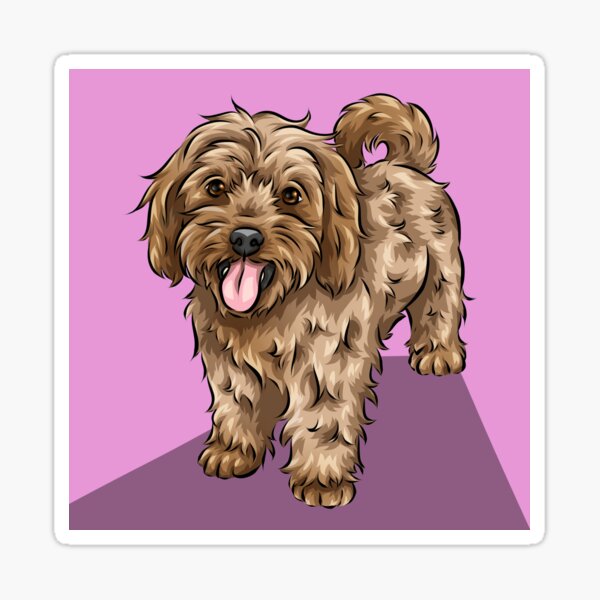 "Cute Cavapoo | Cute Dog Art | Pink Background" Sticker for Sale by ...