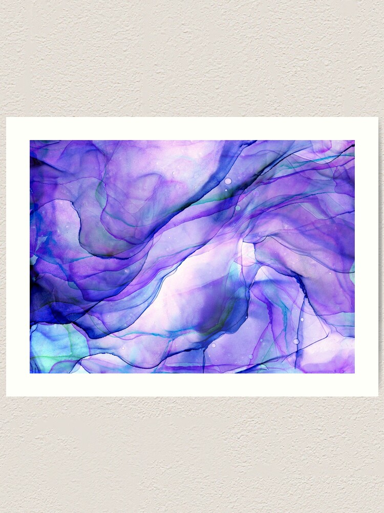 "Violet Ink Flow Abstract Ink Painting" Art Print for Sale by olga ...