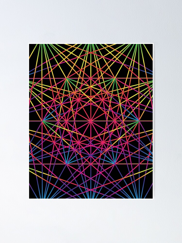 "Rainbow Sacred Geometry Grid" Poster for Sale by Cveta | Redbubble