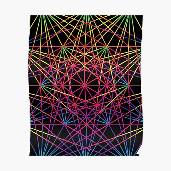 "Rainbow Sacred Geometry Grid" Poster for Sale by Cveta | Redbubble