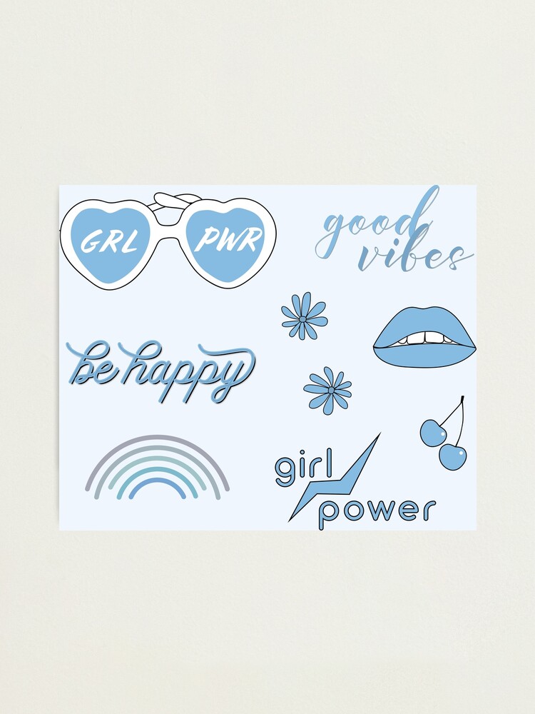 "Light Blue Sticker Pack - collection of hand drawn images and text for ...