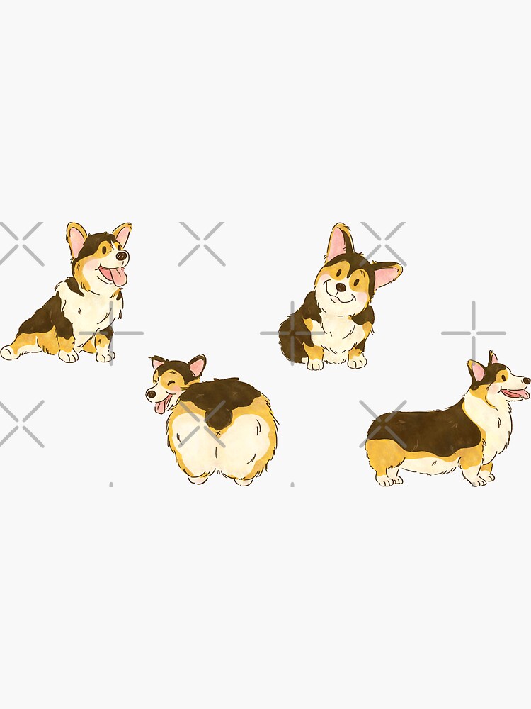"Tri Color Corgi Dog" Sticker for Sale by thepawster | Redbubble
