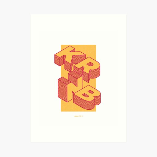 "Korean RnB Hip-hop Pop Music With Yellow Blocked Letters" Art Print by ...