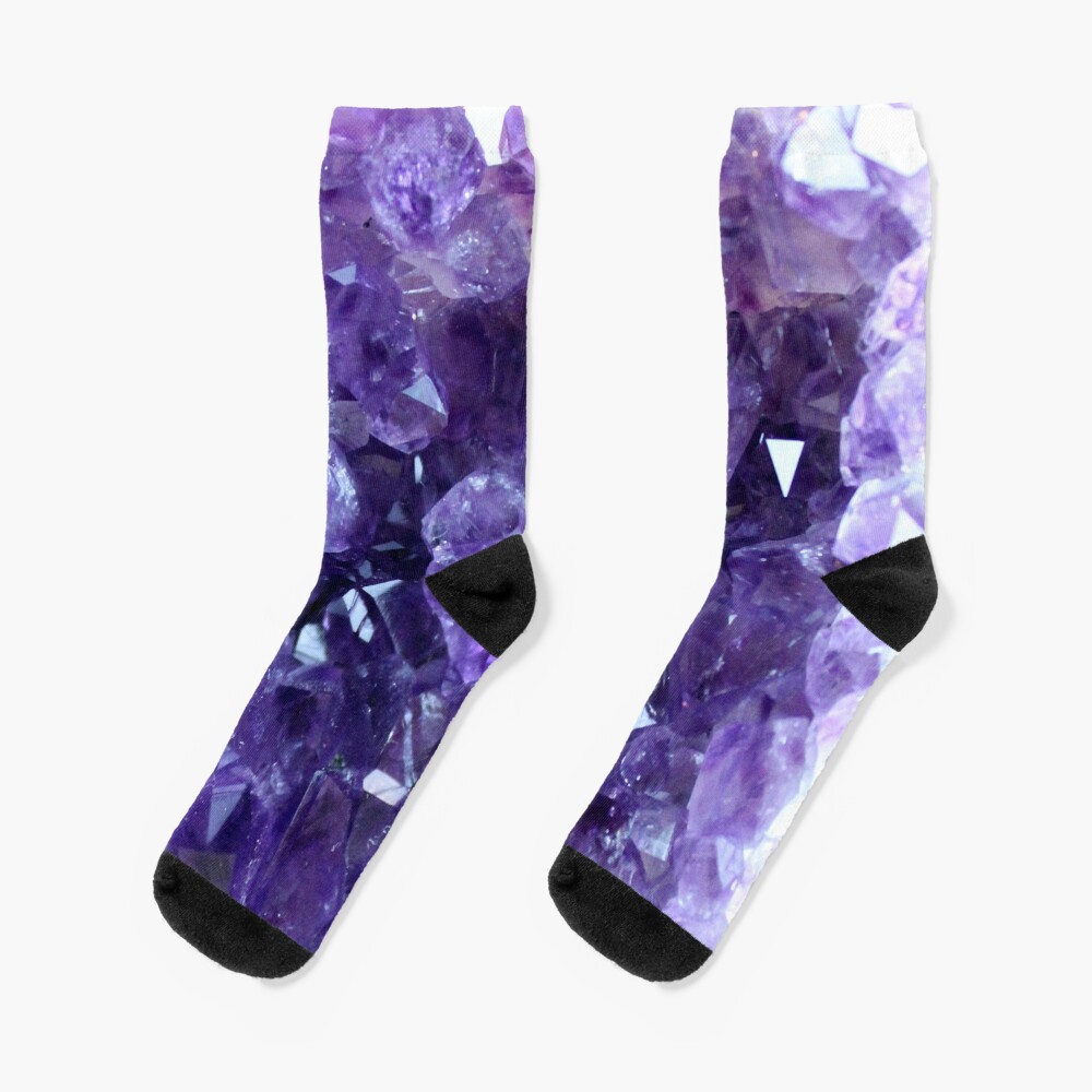 "Raw Amethyst - Crystal Cluster" Socks for Sale by truthis | Redbubble