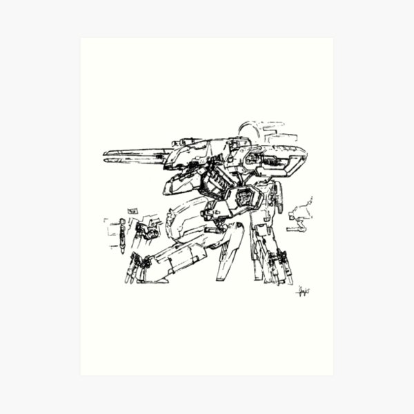 "Metal Gear Solid - MG REX Sketch 1 By Yoji Shinkawa" Art Print for ...