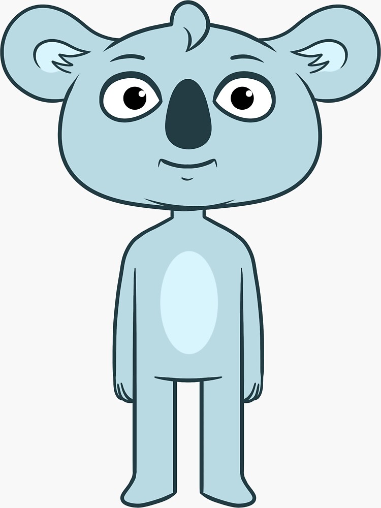 "Koala Character" Sticker for Sale by drawnsean | Redbubble