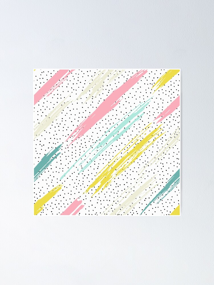 "Retro 90s style print pastel paint swash design" Poster by ...