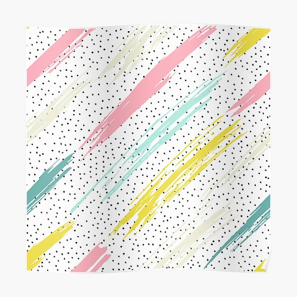 "Retro 90s style print pastel paint swash design" Poster by ...
