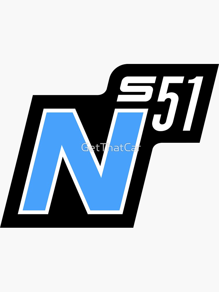 "S51 N logo (v2)" Sticker for Sale by GetThatCar | Redbubble