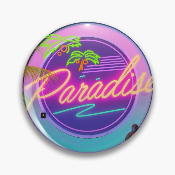 "Paradise Wave" Pin for Sale by dennybusyet | Redbubble