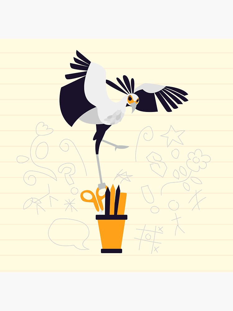 "Secretary Bird - v3" Sticker for Sale by goddammitstacey | Redbubble