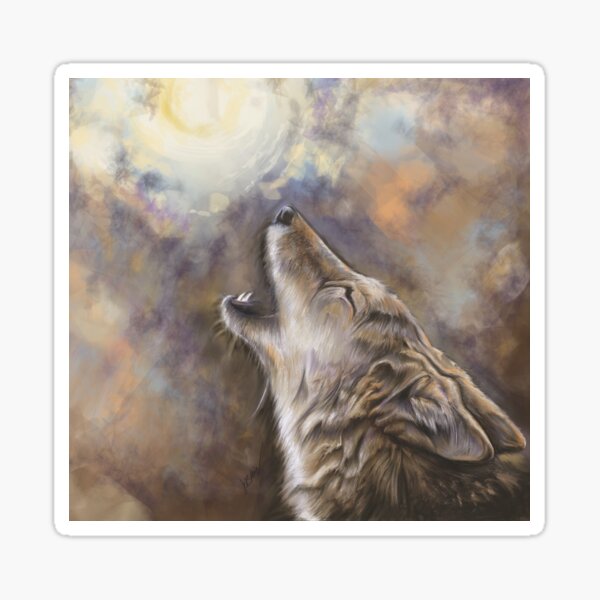 "Wolf Moon" Sticker by KrakenSky | Redbubble