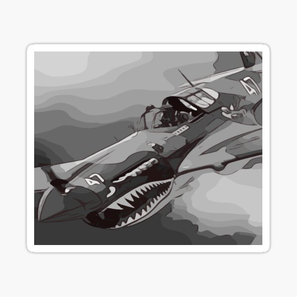 "P40 Warhawk Warbird Military WW2 aircraft" Sticker by Onetonsoup22 ...