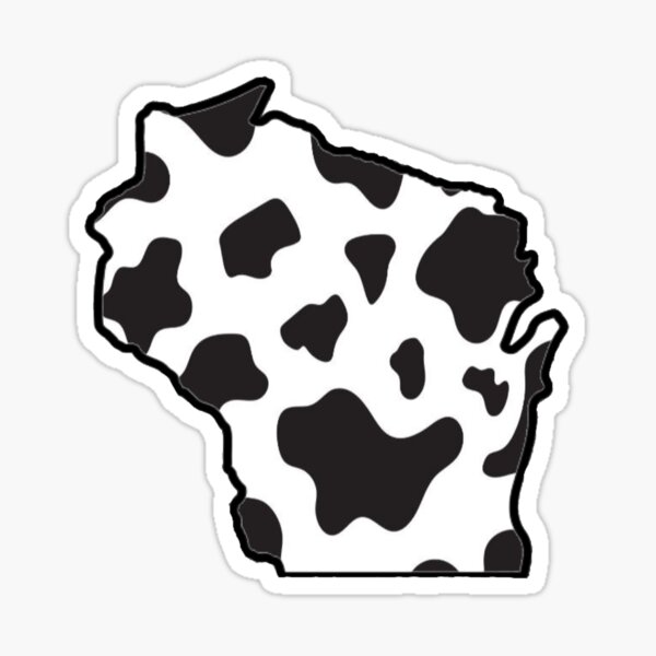 "Wisconsin cow print" Sticker for Sale by ehalverson101 | Redbubble