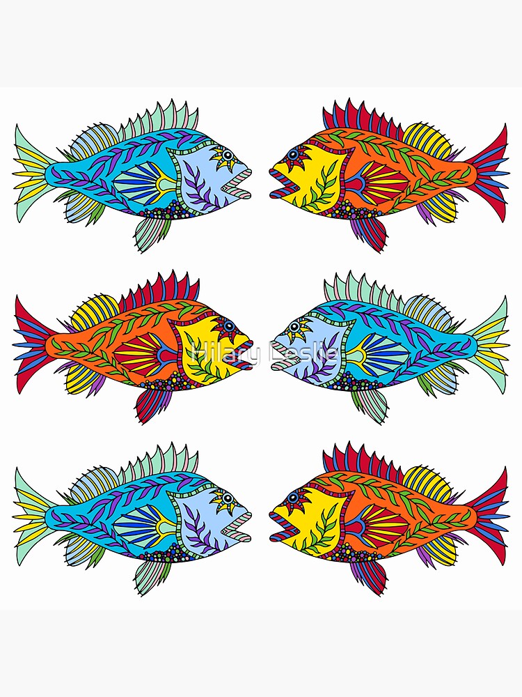 "Red and Blue Rockfish || Nature || Ocean " Sticker by hennabyhilary ...