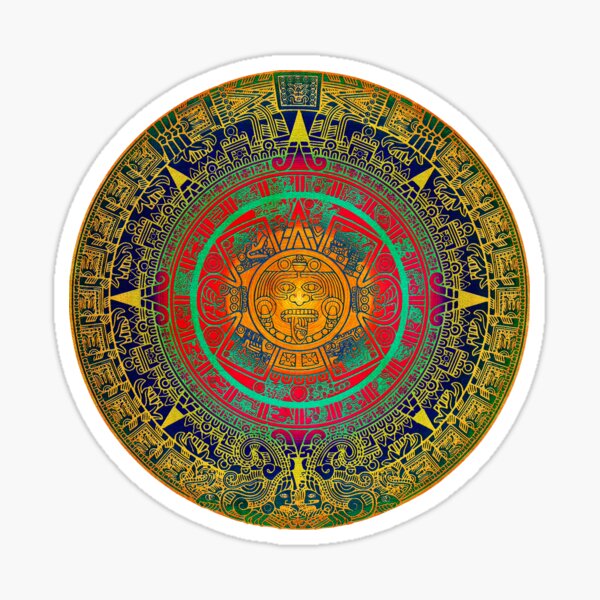 "AZTEC SUN GOD" Sticker for Sale by aklara | Redbubble