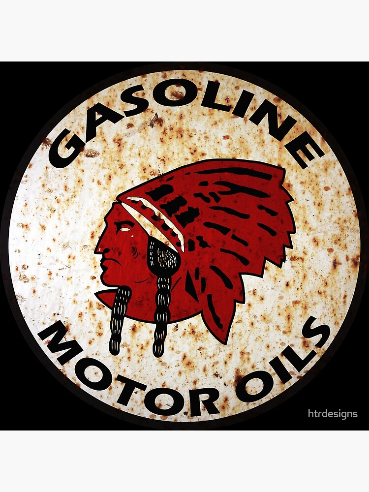 Red Indian Gasoline Vintage Sign Reproduction Rusted Vers. Premium ...