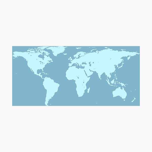 "World Map | Light Blue | Globetrotter" Photographic Print for Sale by ...