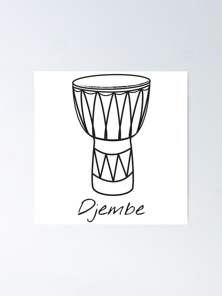 "Djembe Design for Drummers and Musicians - with white text" Poster for ...