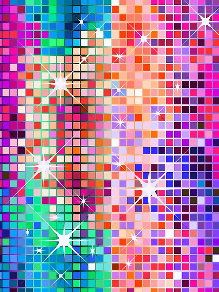 "Colorful Retro Glitter" T-shirt for Sale by artonwear | Redbubble ...