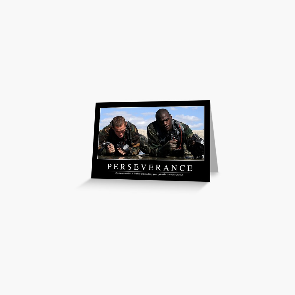 "Perseverance: Inspirational Quote and Motivational Poster" Greeting ...