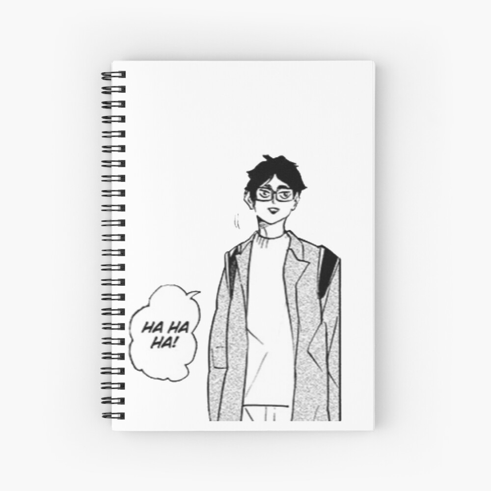 "Akaashi Laughing Haikyuu Timeskip Manga Cap" Spiral Notebook by ...